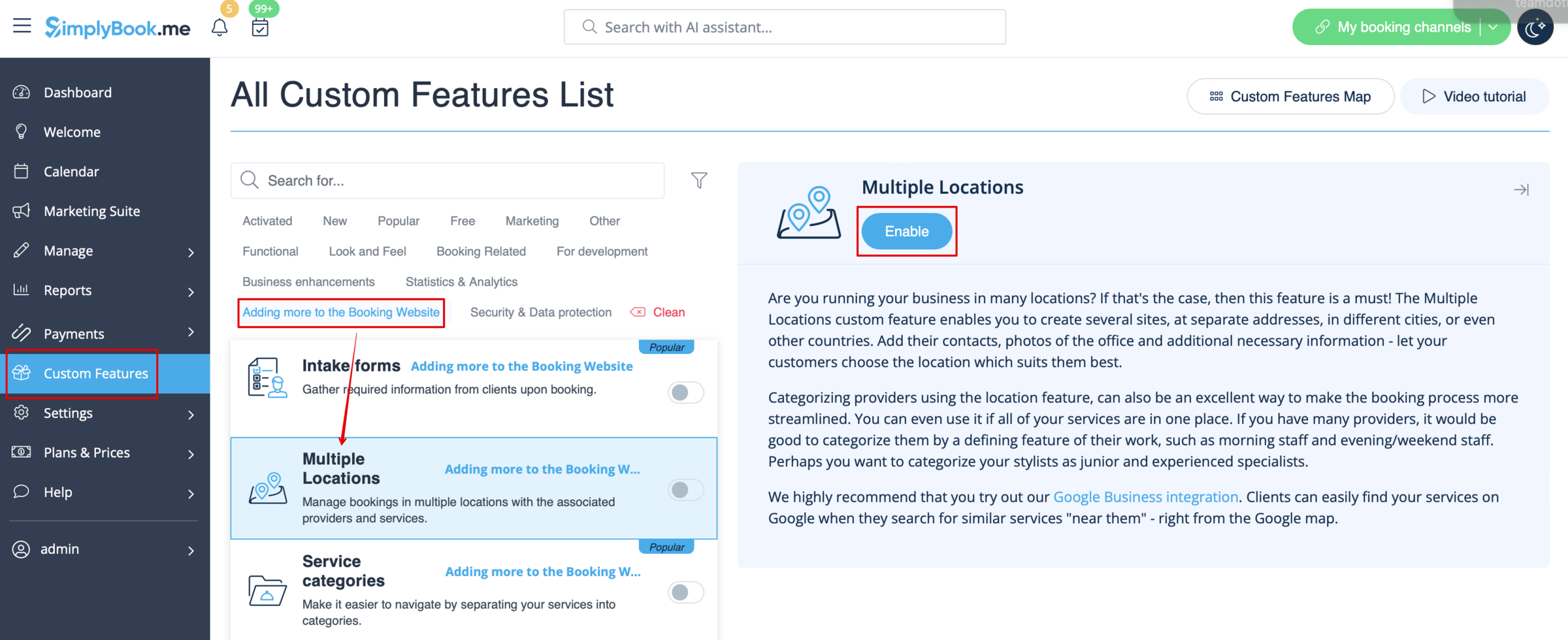 Multiple Locations custom feature - Multiple Locations custom feature - SimplyBook.me