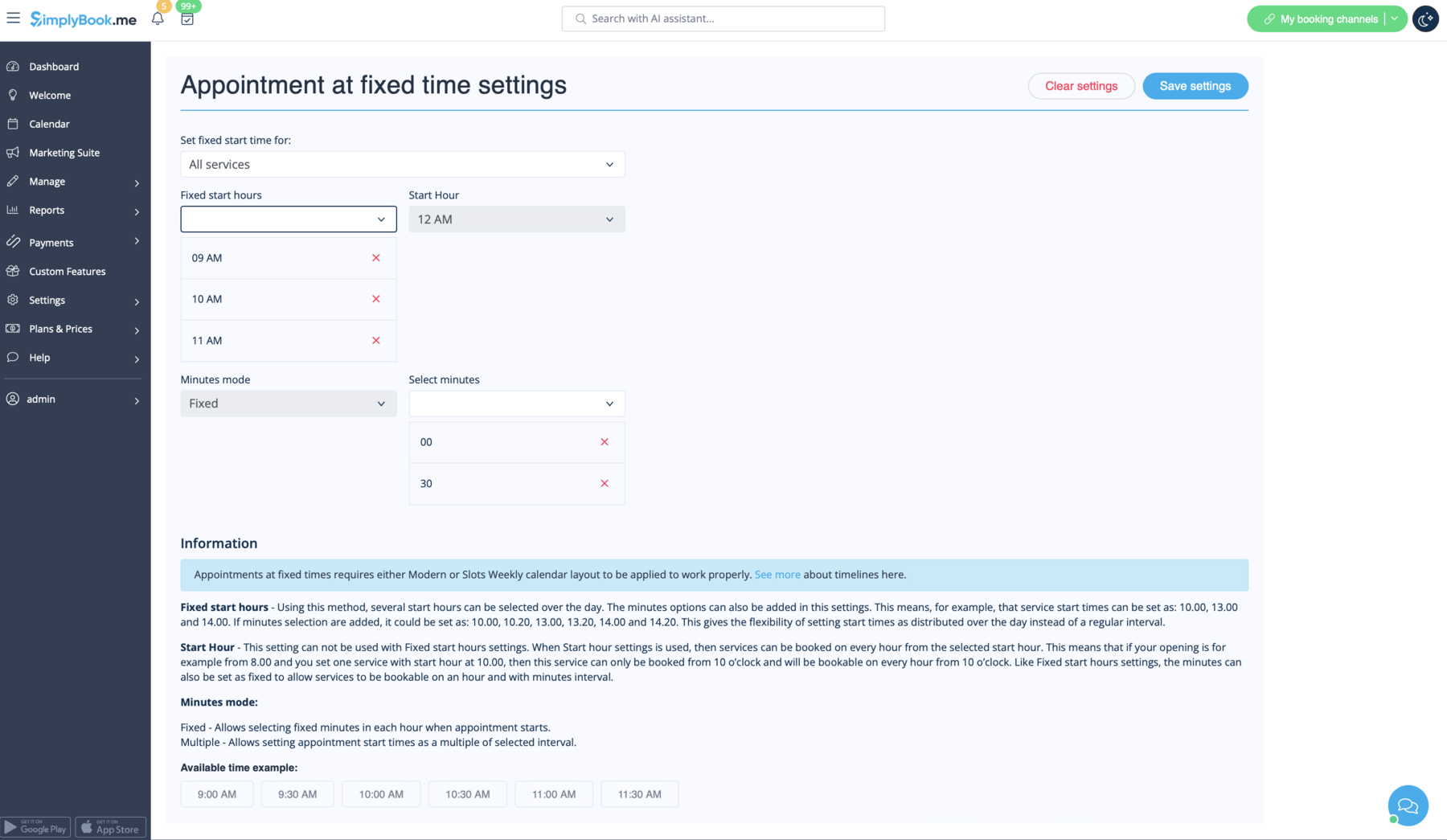 Appointment at Fixed Time custom feature - Appointment at Fixed Time ...