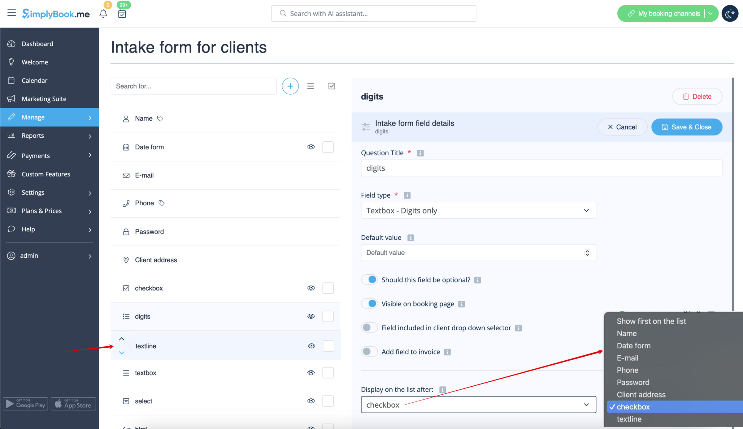 Client Fields Custom Feature - Client Fields - SimplyBook.me