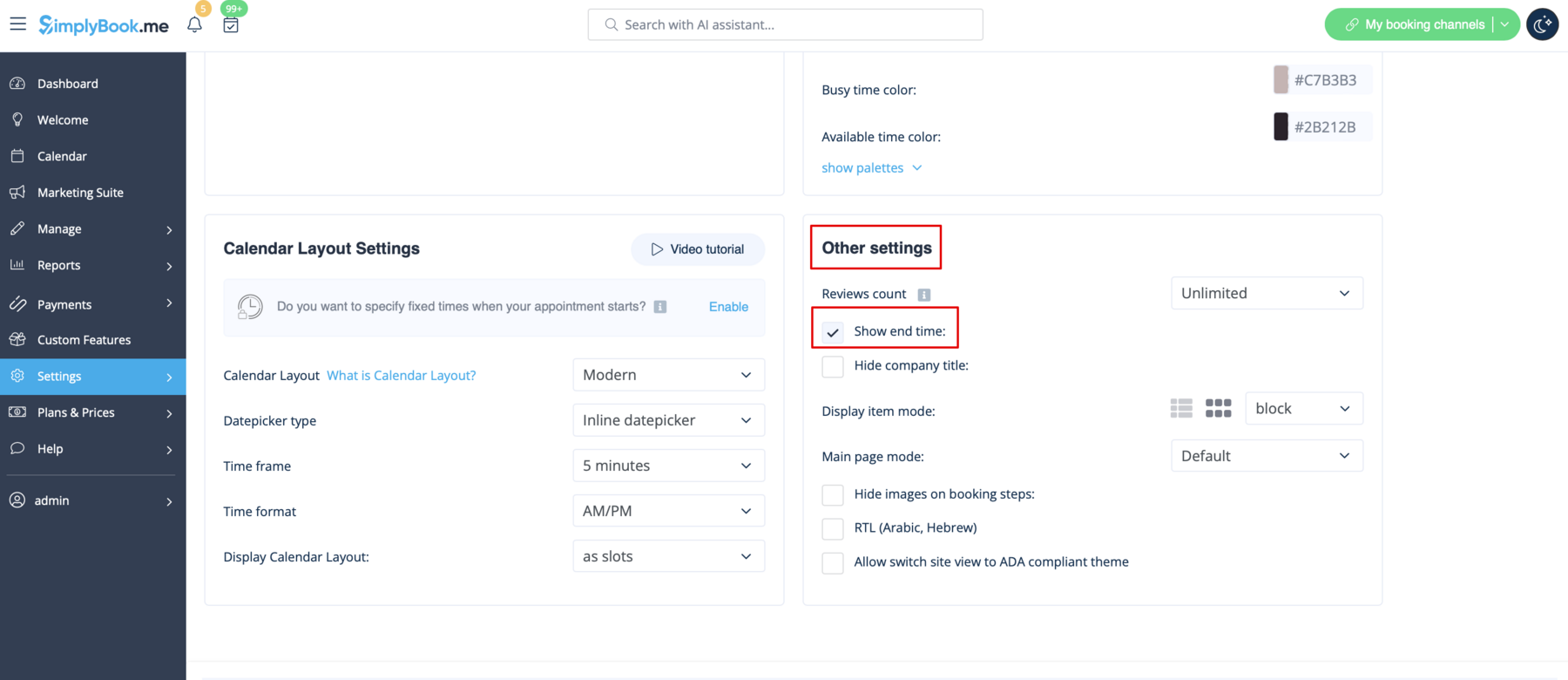 How to change the way time slots are shown - How to change the way time ...