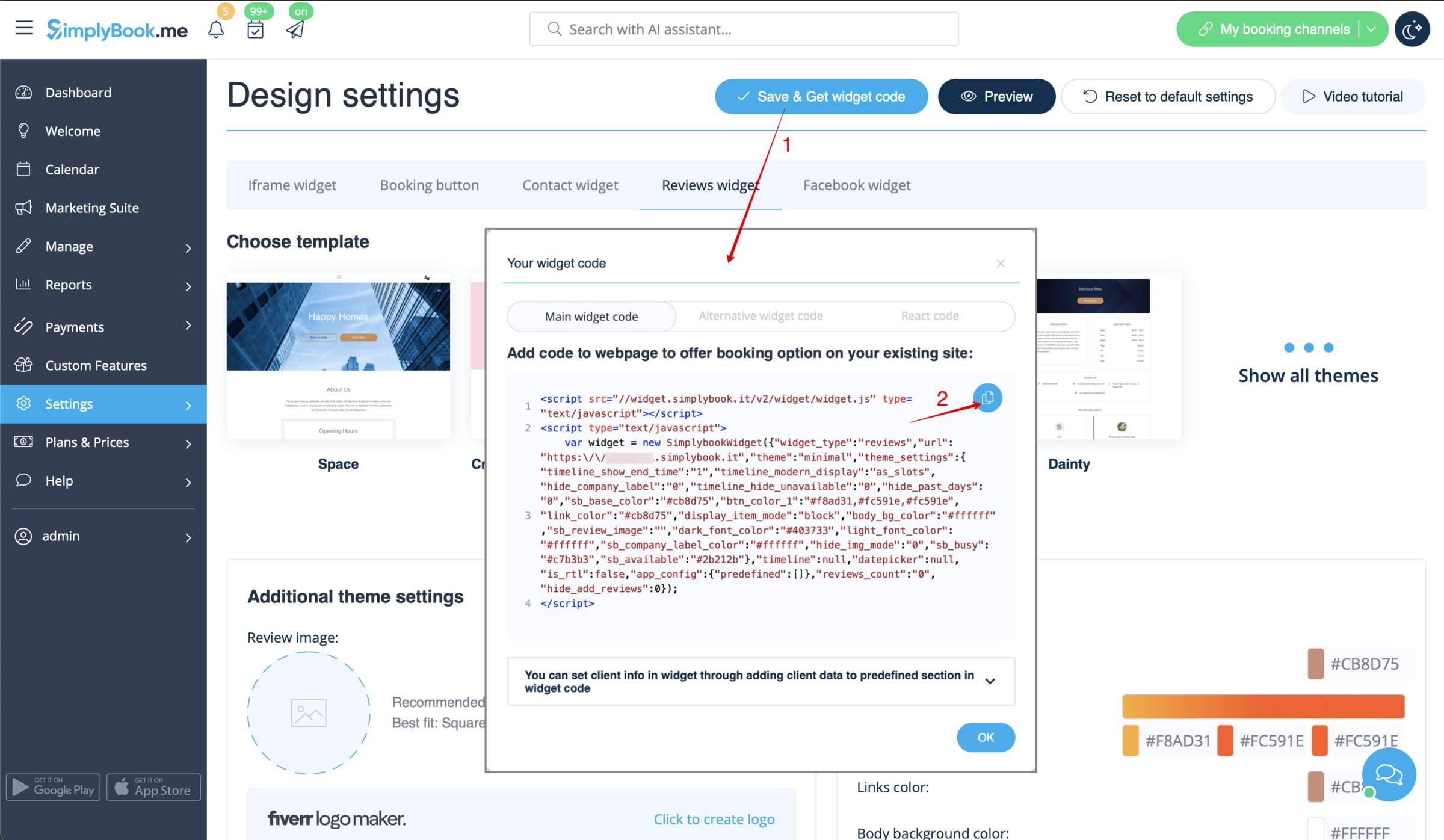 Widgets for your own website - Widgets for your own website - SimplyBook.me